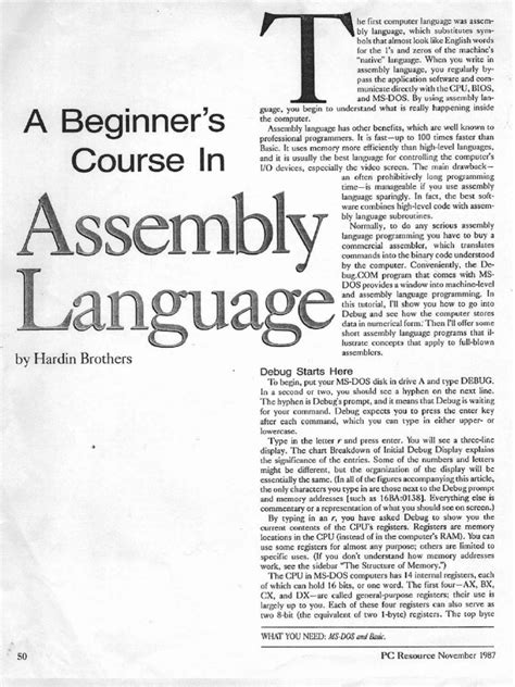 A Beginners Course In Assembly Language Pdf Assembly Language Pointer Computer Programming