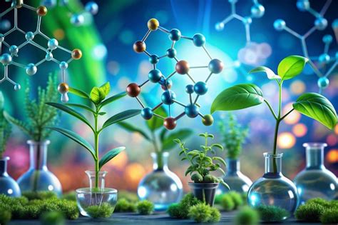 Plants Background With Biochemistry Structure Premium Ai Generated Image