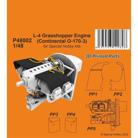 Cmk 129 P48002 L 4 Grasshopper Engine Continental O 170 3 148