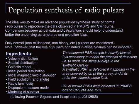 Ppt Lecture 5 Population Synthesis Of Nss Powerpoint Presentation