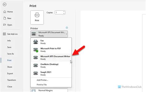 How To Print To The Microsoft XPS Document Writer In Windows PC