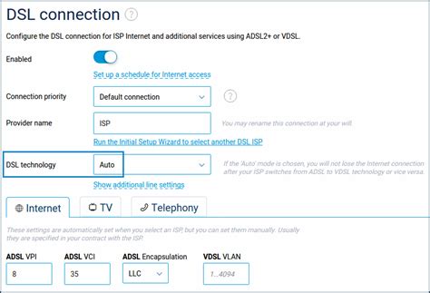 Auto ADSL VDSL Connection Mode Keenetic