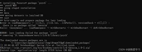 R语言：解决“installation Of Package ‘psych‘ Had Non Zero Exit Status“问题