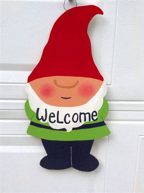 Gnome Door Decor By Monilulis On Etsy 3200 Gnomes Crafts Gnome