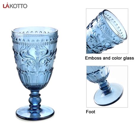 Wholesale Pressed Blue Glass Goblets Perfect For Parties