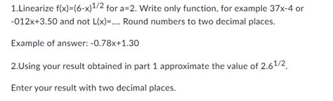 Solved Linearize Fx6 X12 ﻿for A2 ﻿write Only