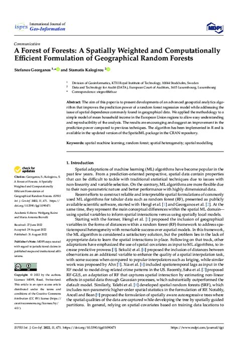 pdf a forest of forests a spatially weighted and computationally