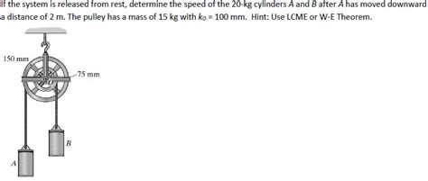 solved if the system is released from rest determine the