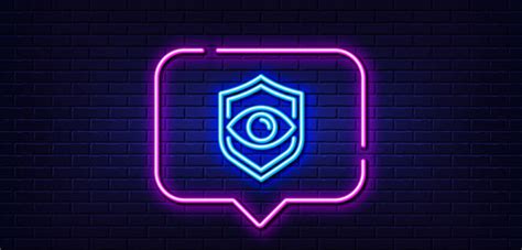 Eye Detect Line Icon Retina Scan Sign Minimal Vector Image