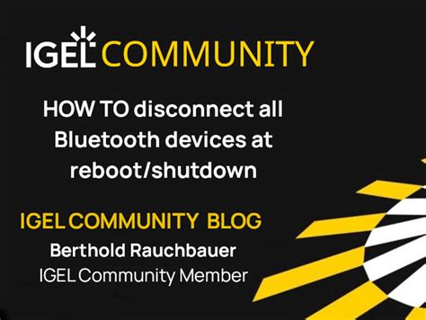 How To Disconnect All Bluetooth Devices At Rebootshutdown