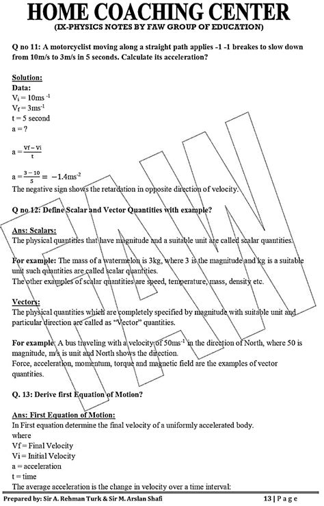 Education Is The Key To Success Unit 2 Kinematics Physics For Class Ix Science Group