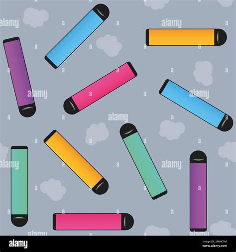 Colorful Vape Pattern Electronic Cigarettes And Vape Pattern Flat
