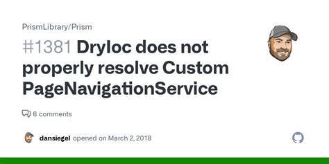 Dryioc Does Not Properly Resolve Custom Pagenavigationservice · Issue 1381 · Prismlibraryprism