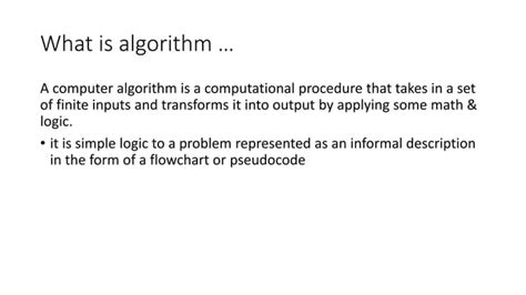 Problem Solving And Algorithm Development Ppt
