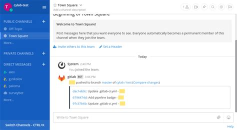 Publish Gitlab Notifications To Mattermost Cylabbe