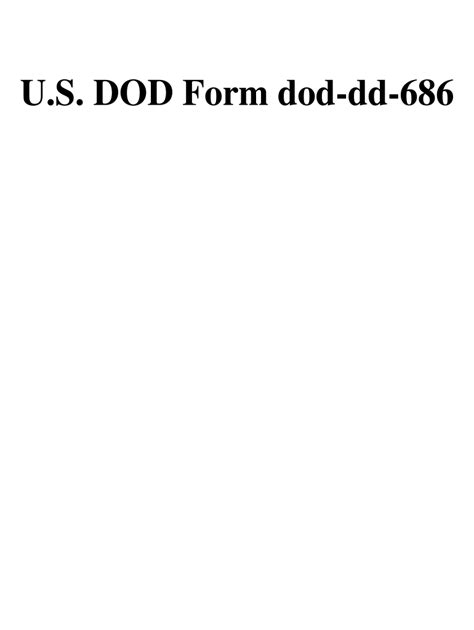 DD 686 Form Fill Online Printable Fillable Blank PdfFiller