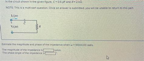 Solved In the circuit shown in the given figure C μF and Chegg com
