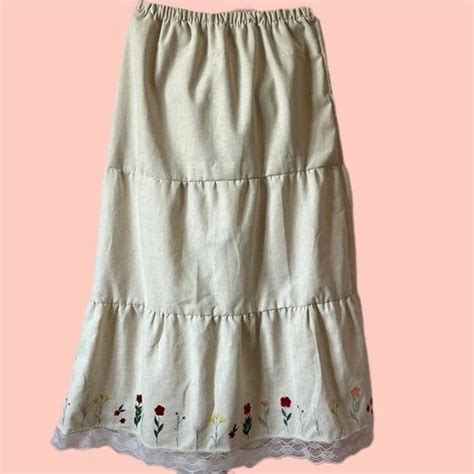 خرید و قیمت دامن چین چینی گلدار گل گلی وینتج جنس لینن بلند خنک مناسب