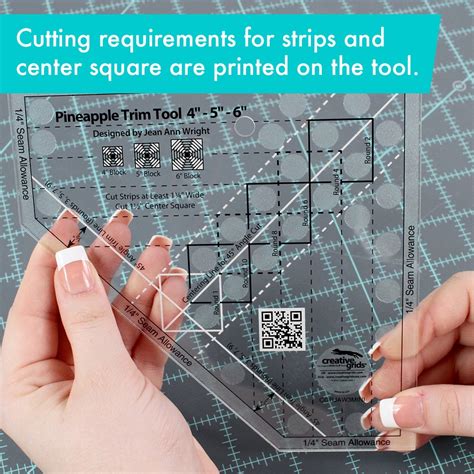 Creative Grids Quilt Ruler Pineapple Trim Tool Mini By Wright Jean Ann