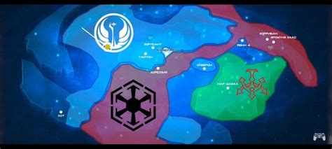 Map Of The Sith Empire And Galactic Republic Territories