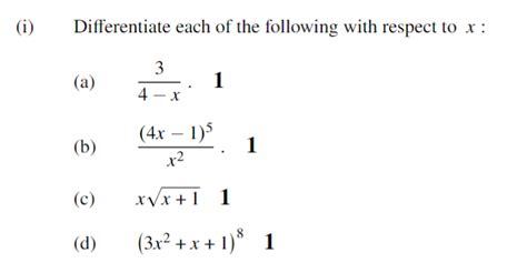 Mast1 Blogaroony Extra Differentiation Exercises Quick Quiz