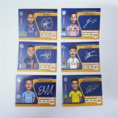 خرید و قیمت کارت فوتبالی هالند و امباپه و نیمار و دایی و رونالدو و مسی