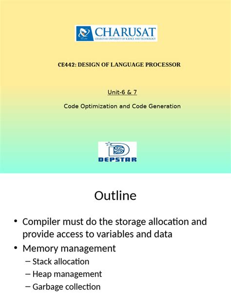 unit 6 and 7 code optimization and code generation pdf parameter