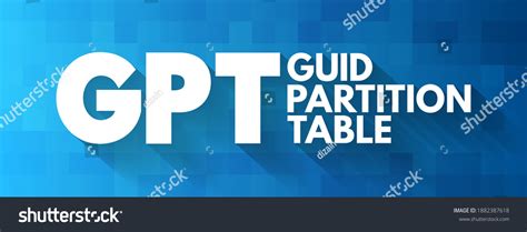 Gpt Guid Partition Table Standard Layout Stockvector Rechtenvrij Shutterstock