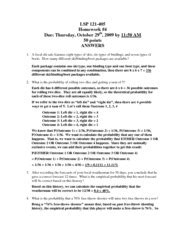 Lsp121 Hw4 Ans LSP 121 405 Homework 4 Due Thursday October 29th 2009 By 11 50 AM 50 Points