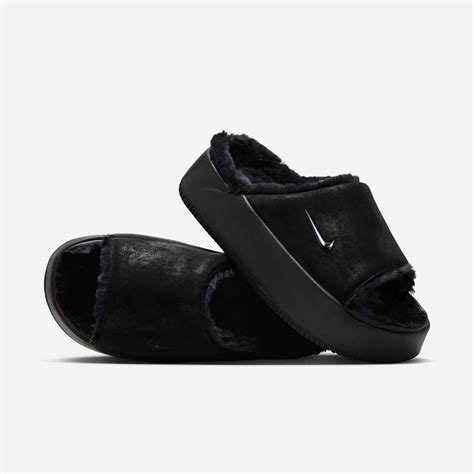 Buy Nike Calm Elevation Fur Womens Slides Black Black Nike Saudi