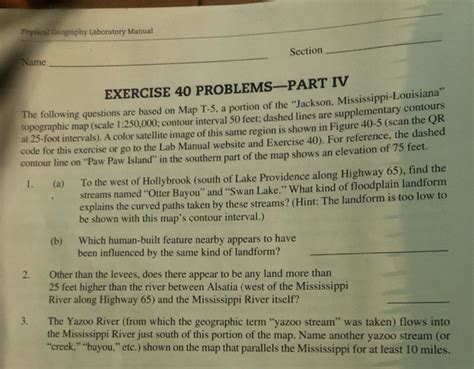 Solved Physical Geography Laboratory Manual Section Name