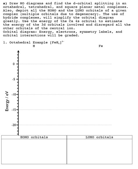 Solved A Draw Mo Diagrams And Find The D Orbital Splitting