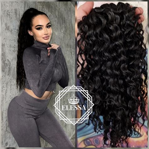 Екзотична Дълга Опашка за Коса със Стопер с Богат Афро Къдрав Ефект в