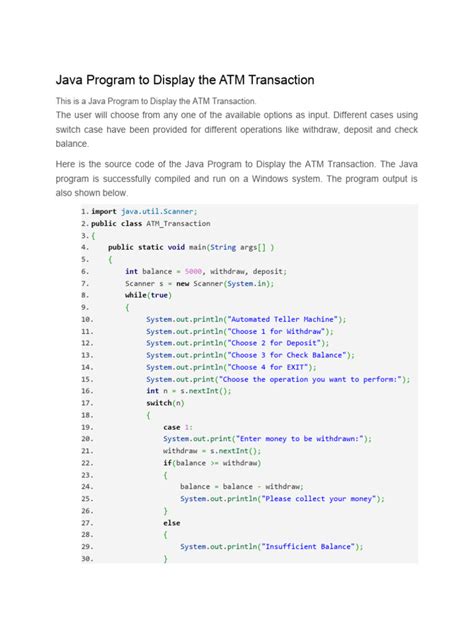 assignment 1 pdf automated teller machine software