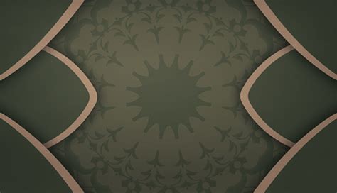 고급스러운 갈색 장식품과 텍스트 공간을 가진 녹색 배경 0명에 대한 스톡 벡터 아트 및 기타 이미지 0명 대칭 동쪽 Istock