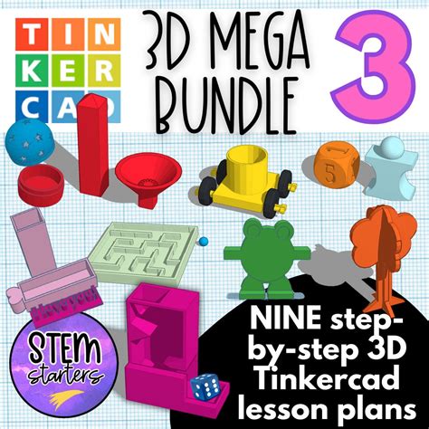 Learn To Create 3d Print Files With Tinkercad Mega Bundle 3 With Nine