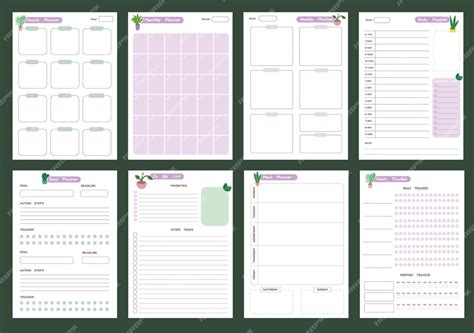 Lindas Plantillas De Planificador Planificadores Semanales Mensuales Y