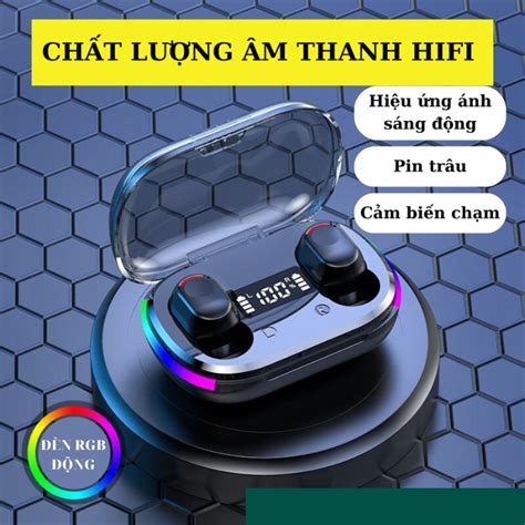 Tai nghe bluetooth không dây K V chống ồn tai nghe nhét tai kết nối điện thoại i p sam