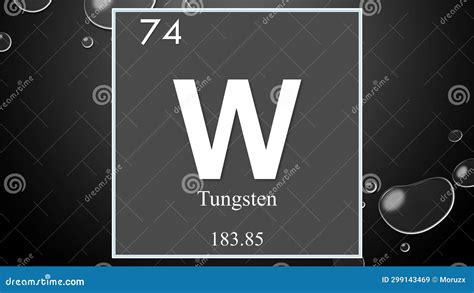 Tungsten Chemical Element Symbol On Wide Bubble Background Stock Illustration Illustration Of