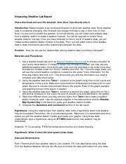 How To Create A Weather Forecast Using Weather Data Lab Report Course Hero