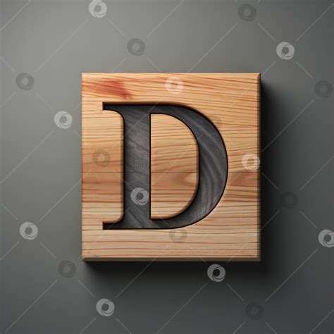Вырезанная из дерева буква D дизайн в стиле алфавитного минимализма Типографика логотип на