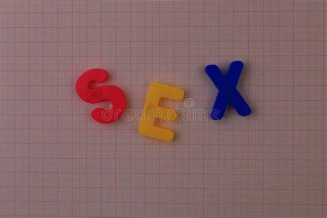 Word Or Text Sex Written In The Alphabet With Colorful Letters O Stock Image Image Of Design