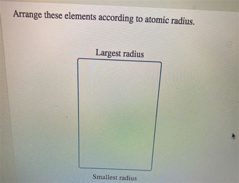 Solved Arrange These Elements According To Atomic Radius