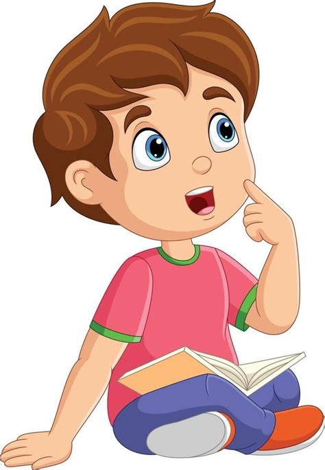 Mga Bata Na Nagbabasa Ng Clipart Dalawang Bata Na Nagbabasa Ng Libro Habang Nakangiting Cartoon