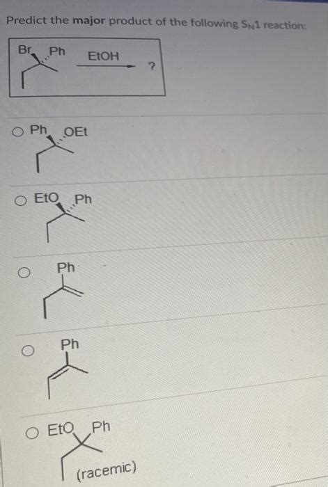 Solved Predict the major product of the following Sn1 | Chegg.com