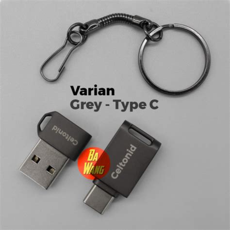 Jual Jual Celtonid Otg Flashdisk 2in1 Dual Storage Lightning Type C Usb 64gb Grey Type C