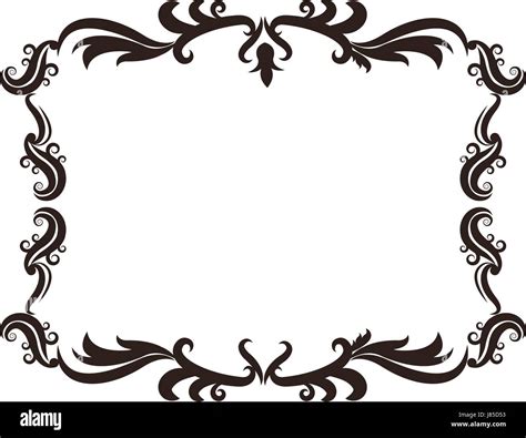 Cadre Baroque Vintage Floral Défilement Frontière Ornement Motif Rétro Style Ancien Design