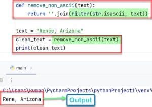 How Can Non Ascii Characters Be Removed From A String In Python