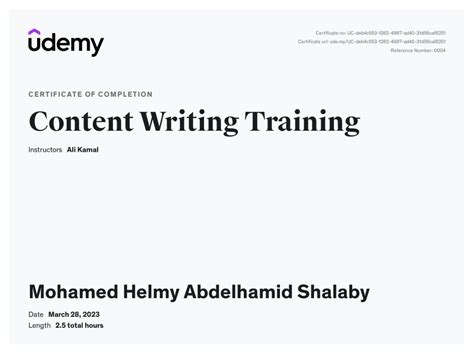 Mohamed Shalaby On Linkedin Udemy Course Completion Certificate