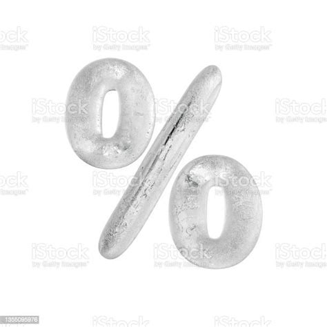 흰색 배경에 격리 된 흰색 얼음 알파벳 백분율 기호 3d 일러스트레이션 0명에 대한 스톡 사진 및 기타 이미지 0명 겨울